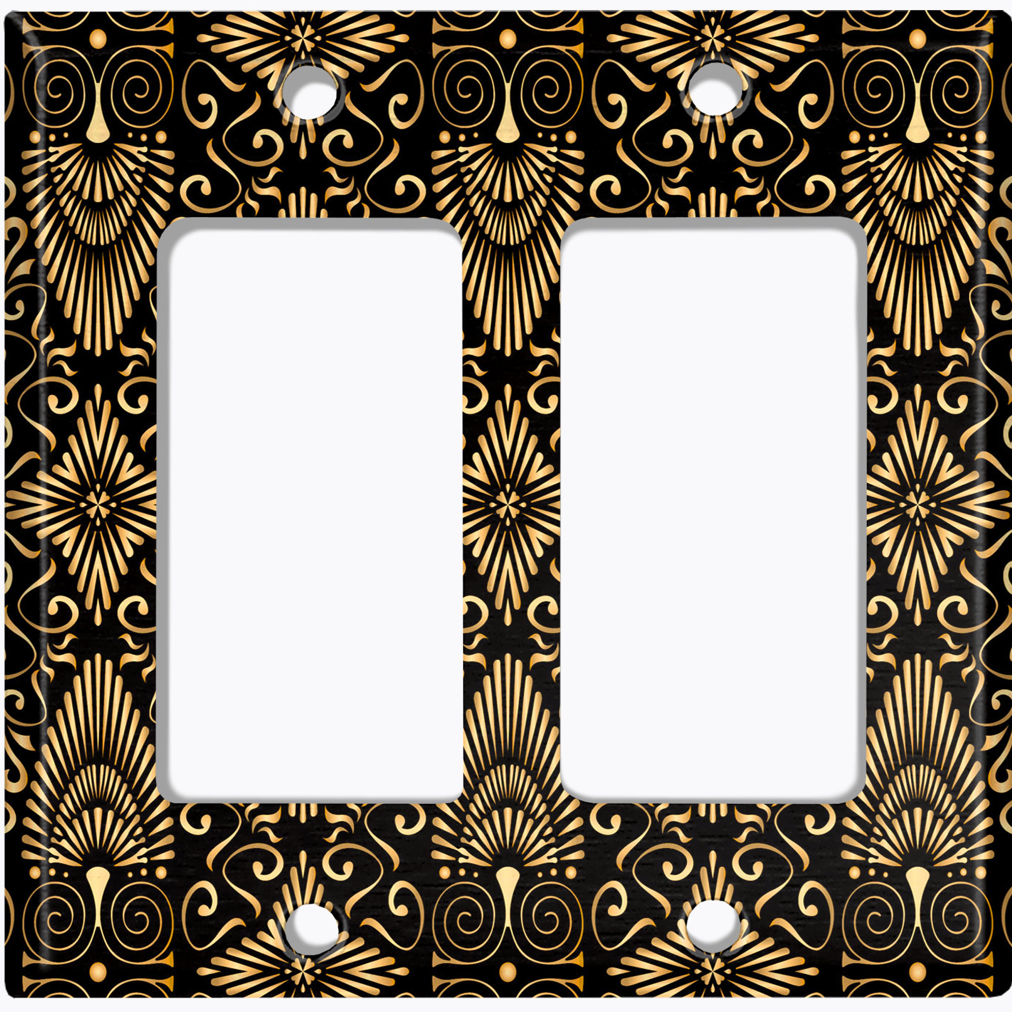 WorldAcc Metal Light Switch Plate Outlet Cover (Black Yellow Wallpaper ...