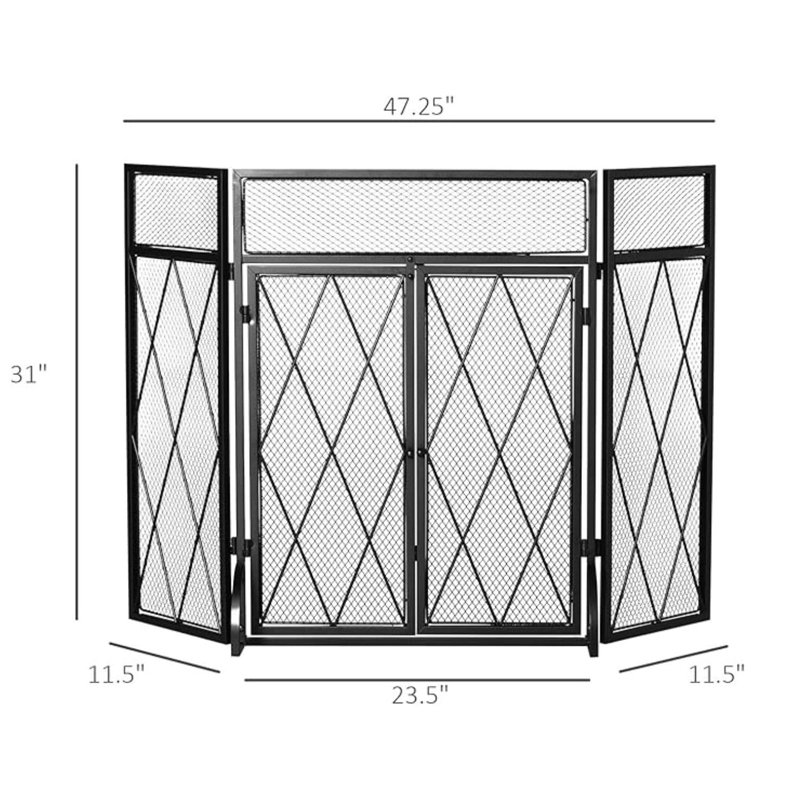 BOPWAY 3-Panel Folding Fireplace Screen | Wayfair
