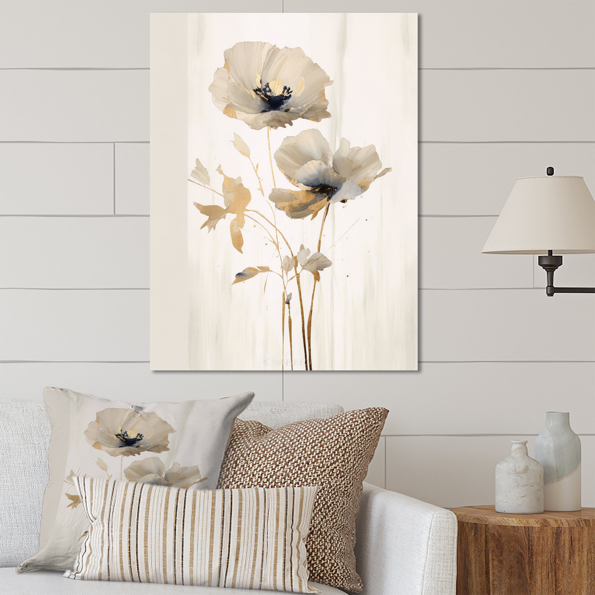 Winston Porter Cream Vibrant Poppies I - Floral Metal Wall Decor ...