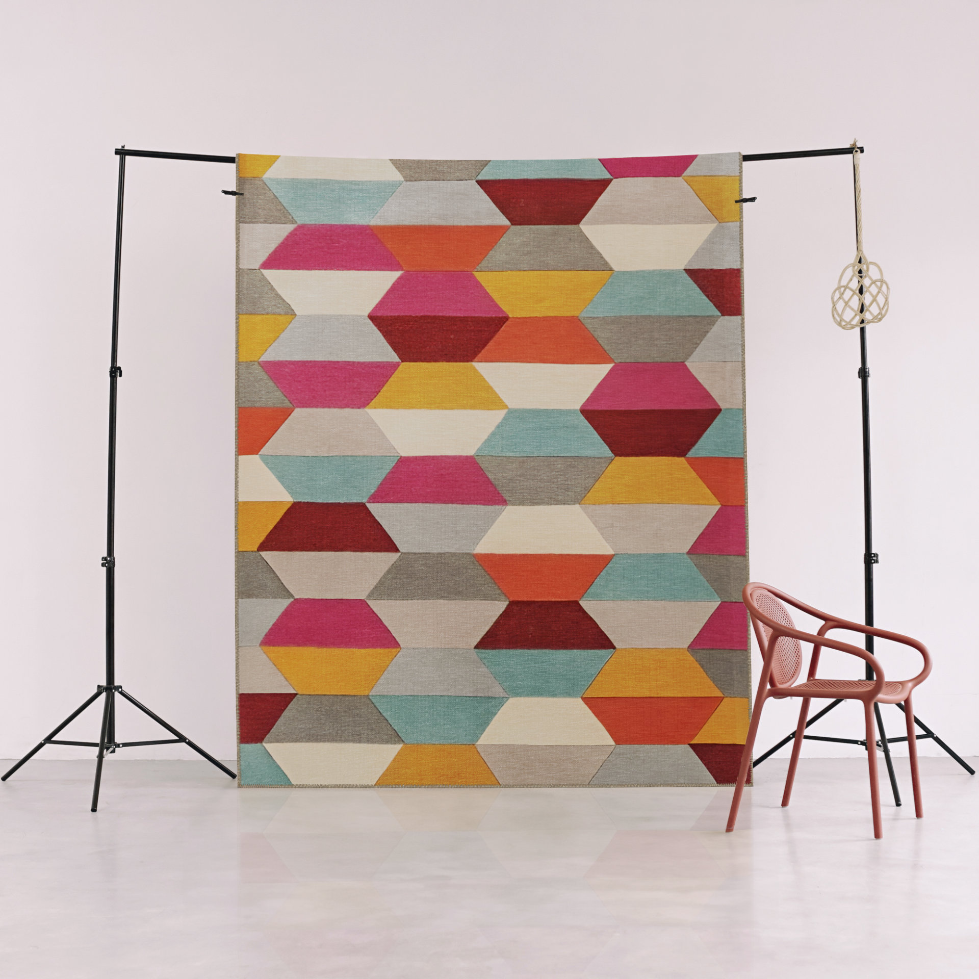 Orren Ellis Multi-Colored Hexagon Patterned Creative Modern Decorative ...