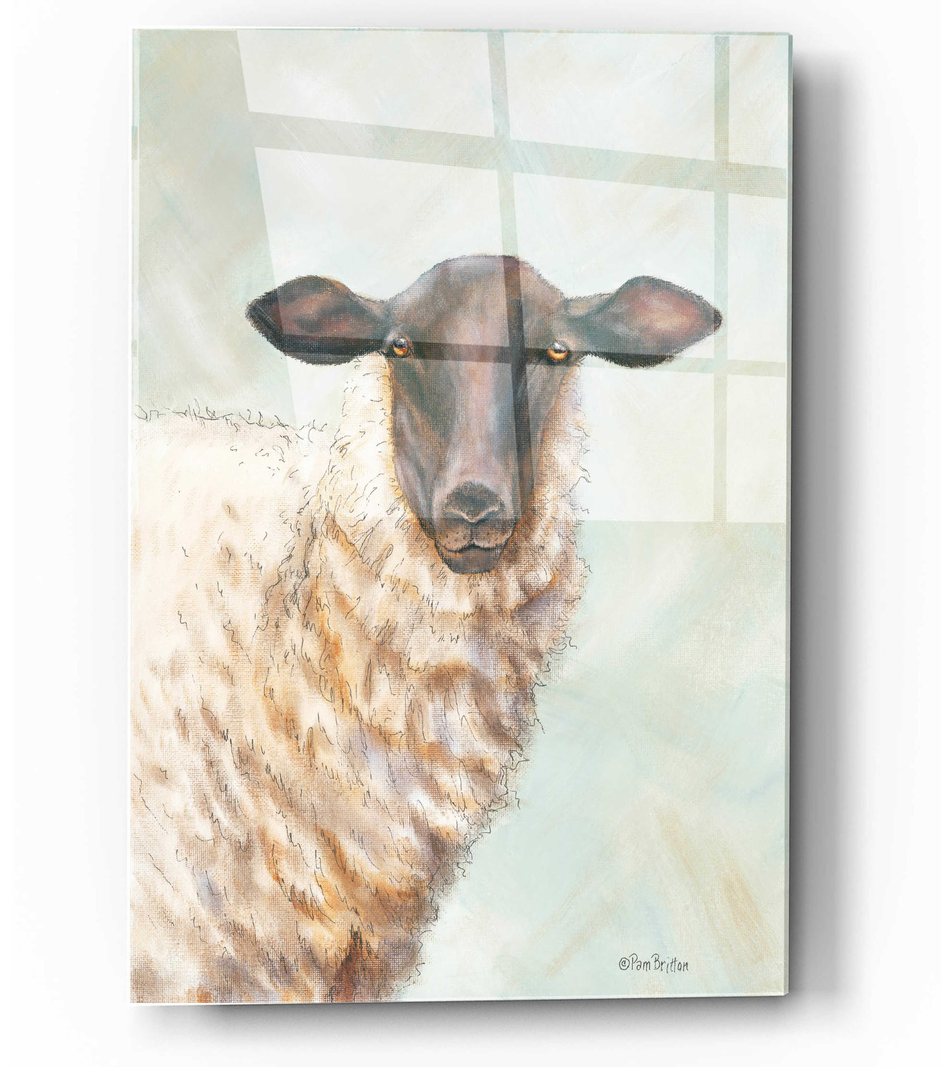 August Grove® Farm Sheep by Pam Britton - Unframed Painting | Wayfair