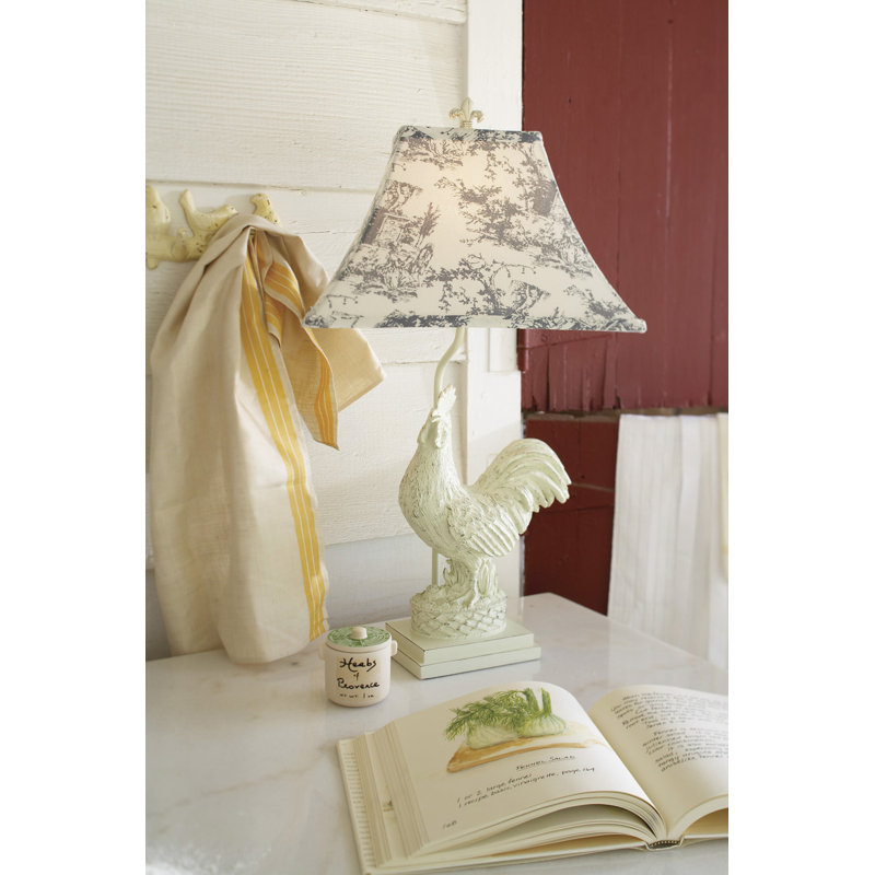 August Grove® Scarberry Rooster 25" Table Lamp with Classic Shade ...