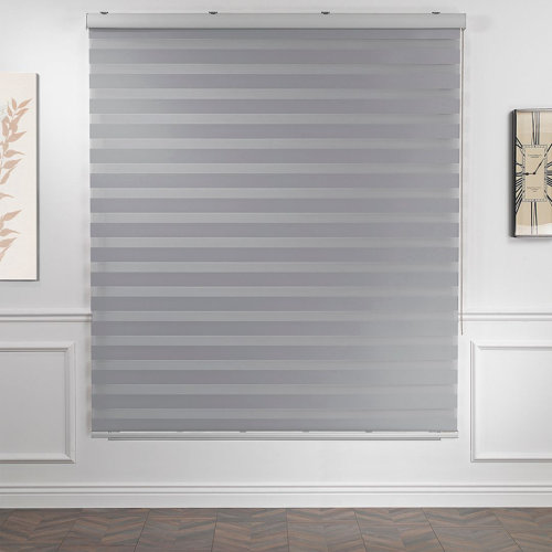 Lilijan Home & Curtain Solid Plain Zebra Blinds Window Dual Layer ...