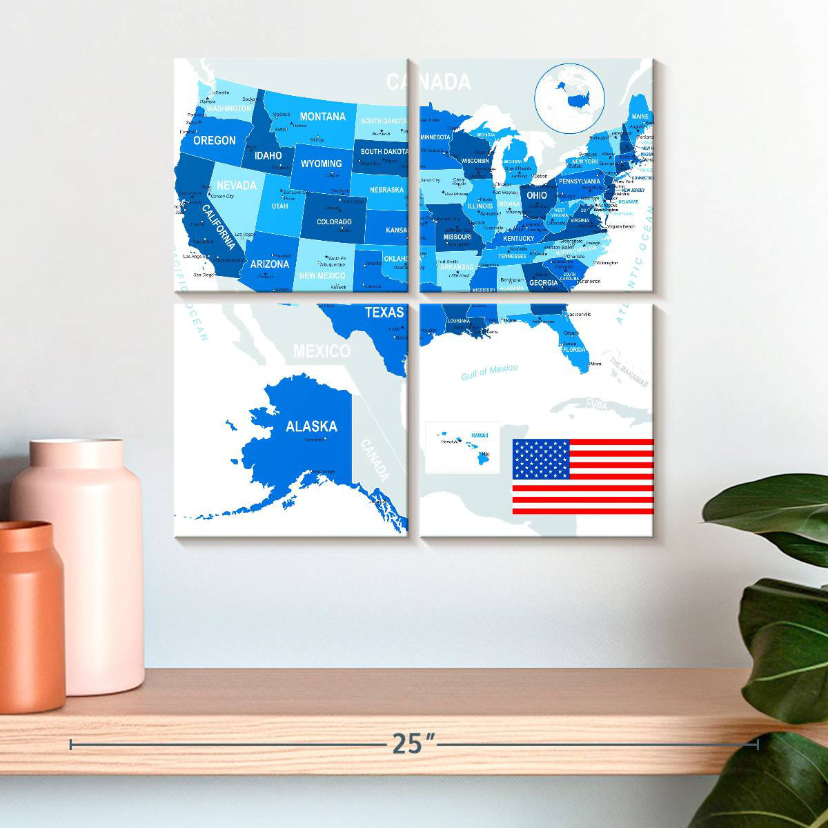 Breakwater Bay Aliaz American Territories Map | Wayfair
