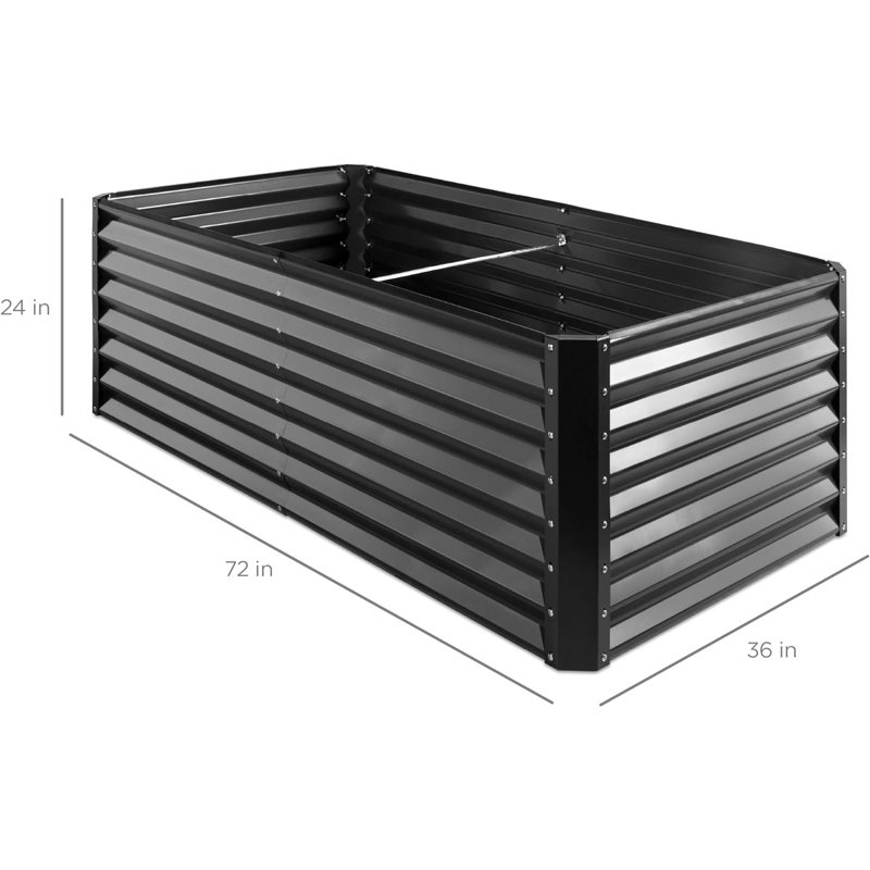 Arlmont & Co. Outdoor Metal Raised Garden Bed, Deep Root Box Planter ...