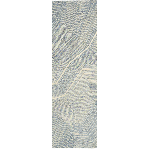DKNY Pure Angles Outdoor Hand Tufted Abstract Area Rug in Blue/Ivory ...