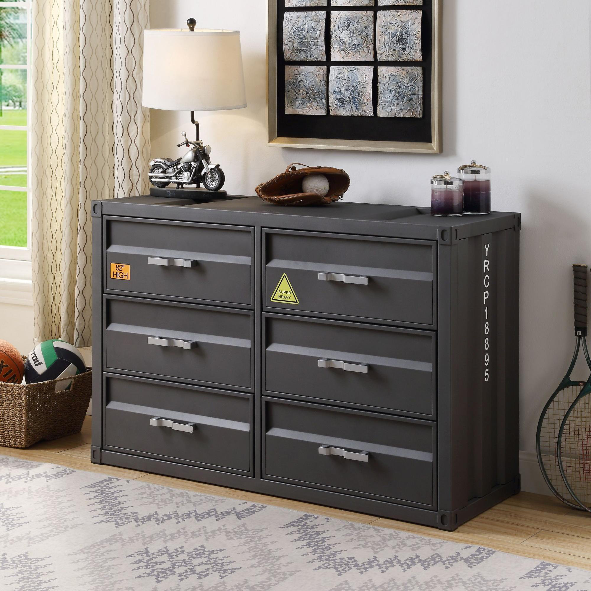 Williston Forge Cargo Gunmetal Finish Dresser | Wayfair