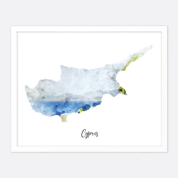 Trinx Horizontal_Cyprus - Unframed Watercolor Map Print | Wayfair