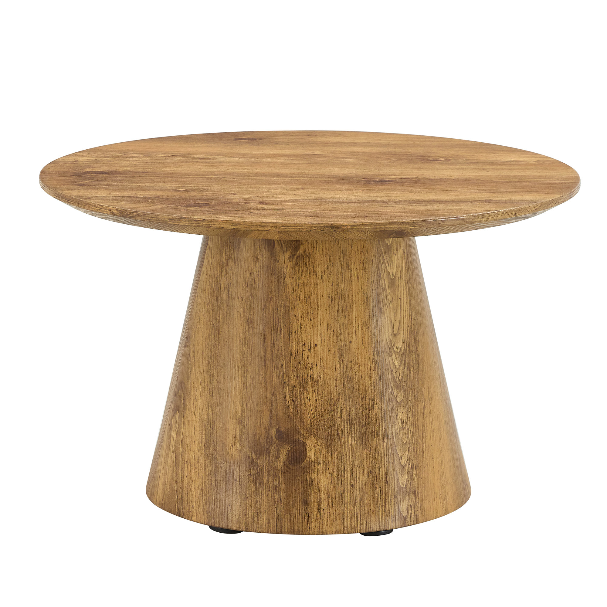 Union Rustic Natural Wood Grain Round Coffee Table - Classic MDF Design ...