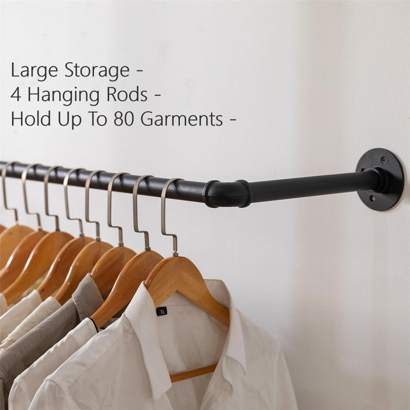 Rebrilliant Niyla Metal Wall Mounted Clothes Rack | Wayfair