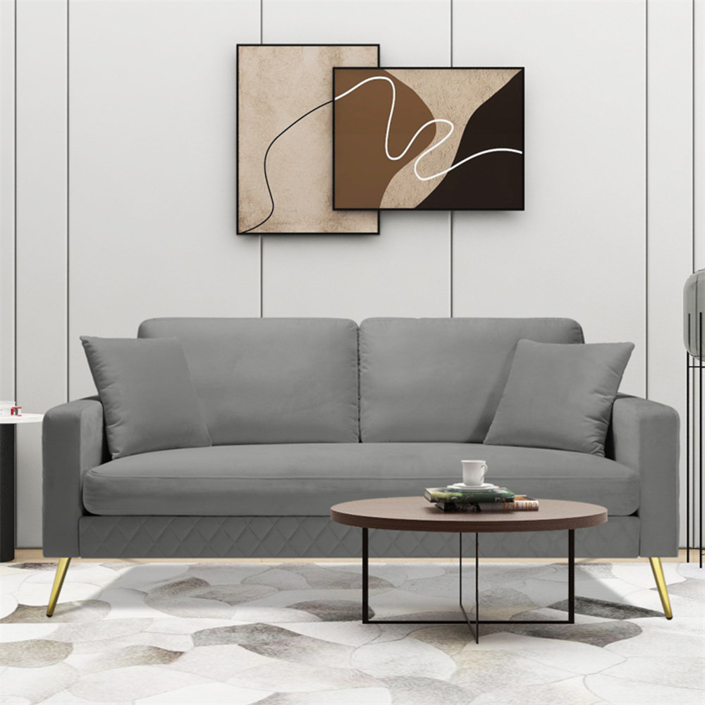 Mercer41 72.4 Velvet Square Arm Sofa - Wayfair Canada