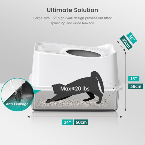 Tucker Murphy Pet™ Stainless Steel Top Entry Litter Box for Big Cats ...