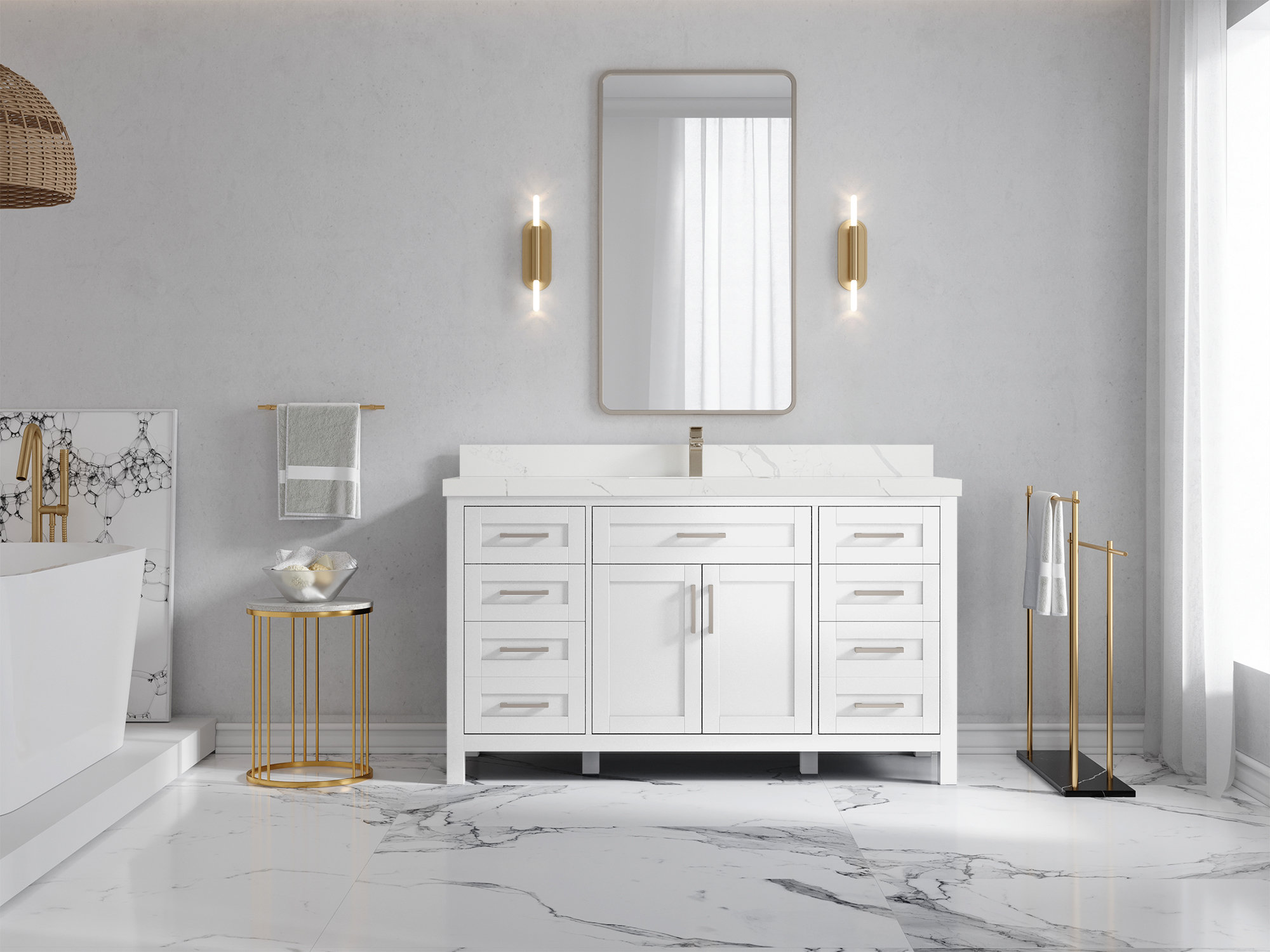 Mercer41 Graelyn Cambridge 60" Single Bathroom Vanity Set | Wayfair
