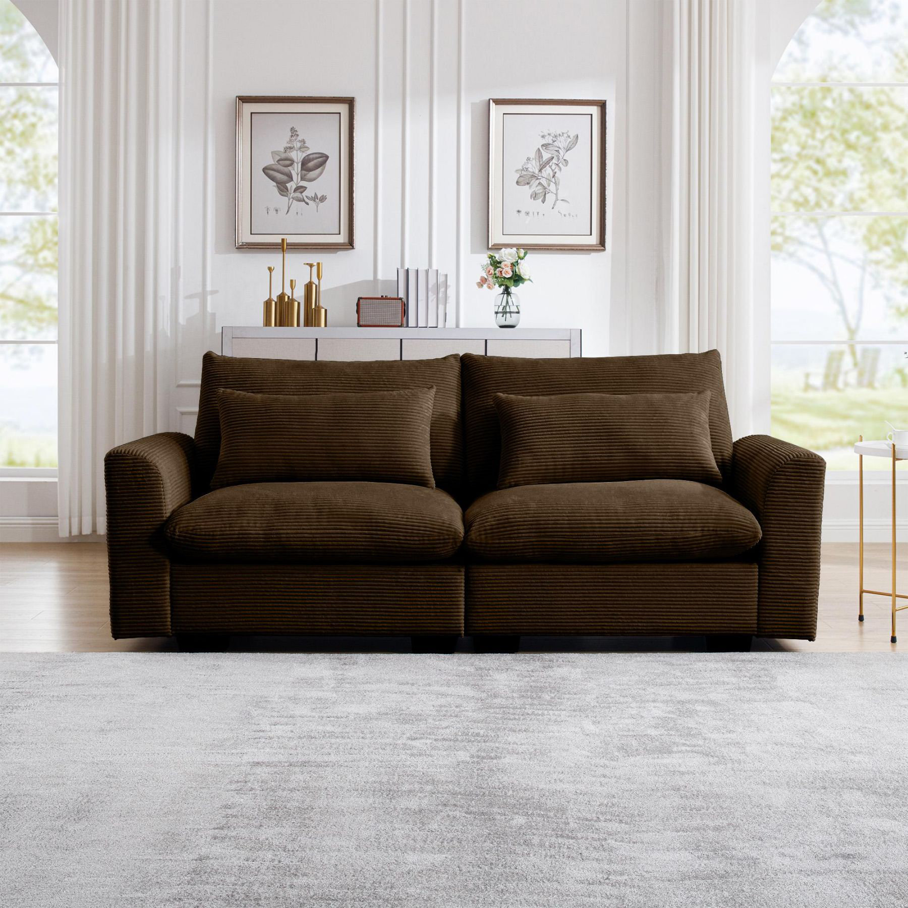 Latitude Run® Corduroy Deep Seat Sofas | Wayfair