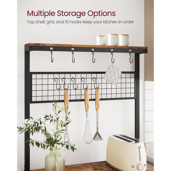 Foundry Select Thierry 33.1'' Standard Baker's Rack with Microwave ...