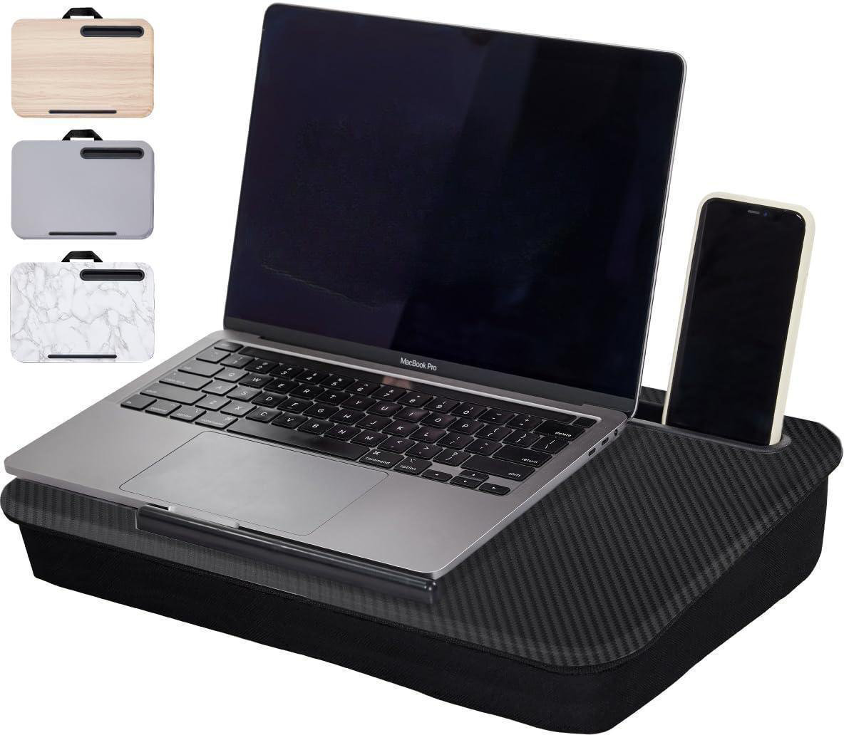 Inbox Zero Laptop Lap Desk With Phone Holder, Pillow Cushion Desks Fit ...