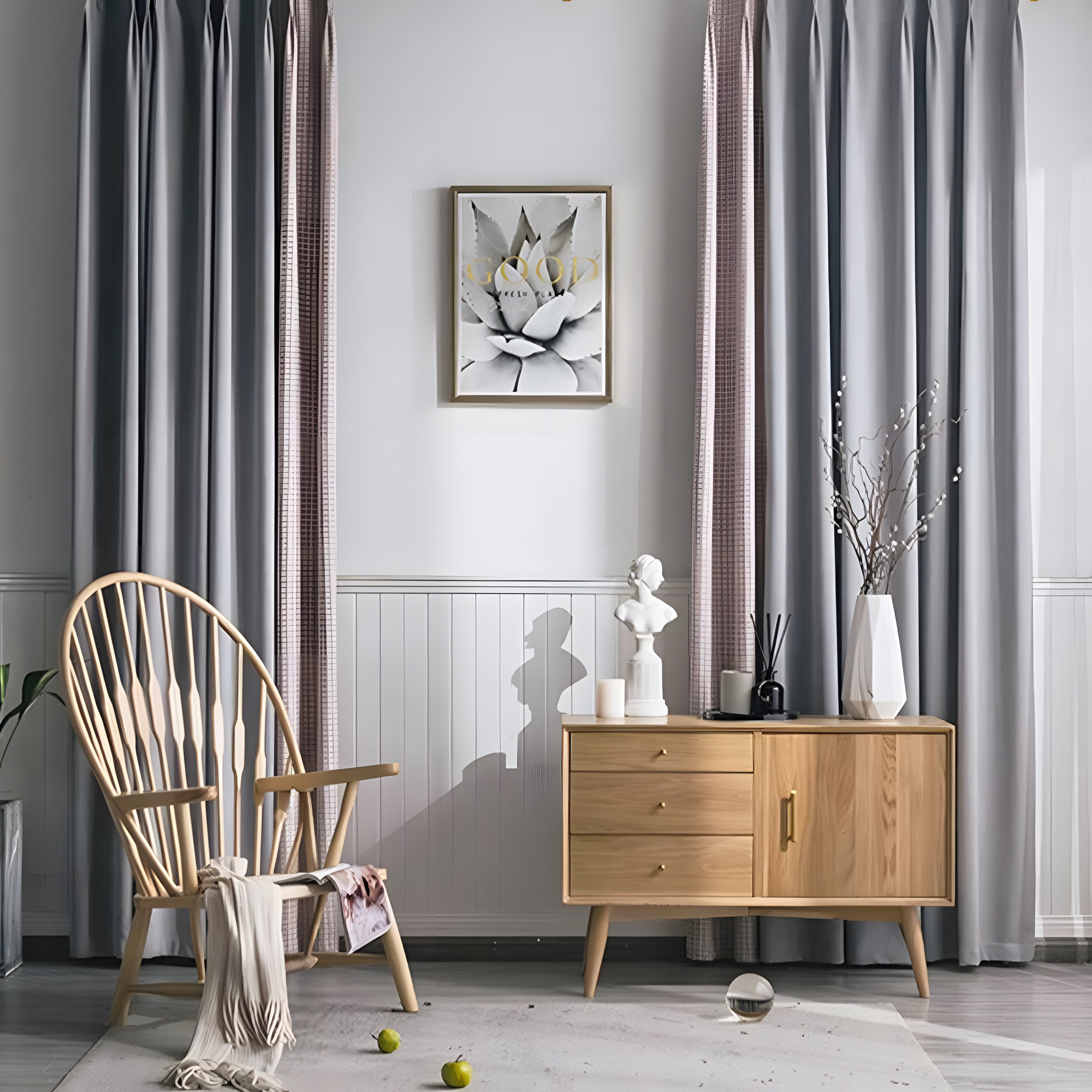 Hokku Designs Zabby Chenille Room Darkening Curtain Panel | Wayfair