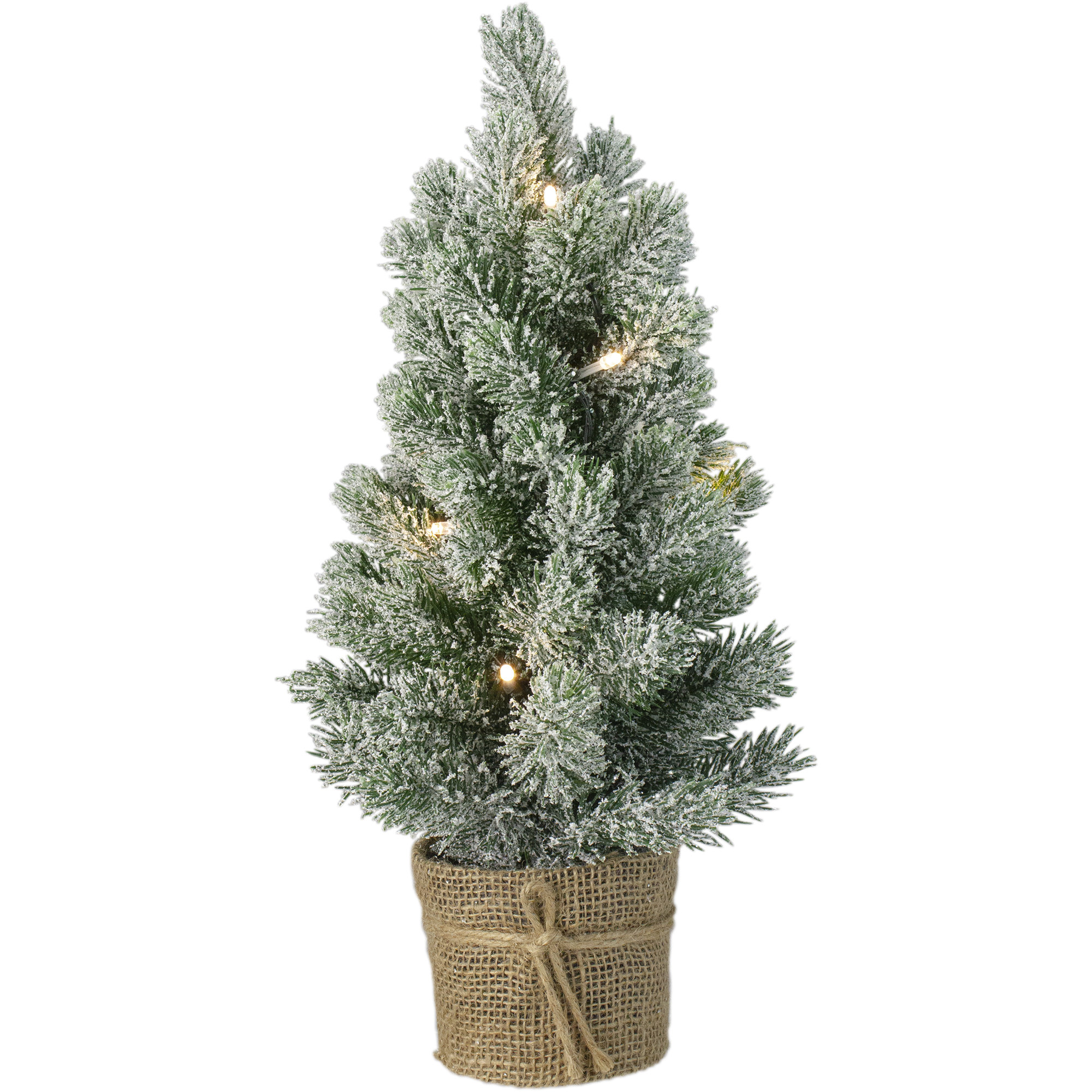 Northlight 17-Inch Mini Artificial Tabletop LED Flocked Christmas Tree ...