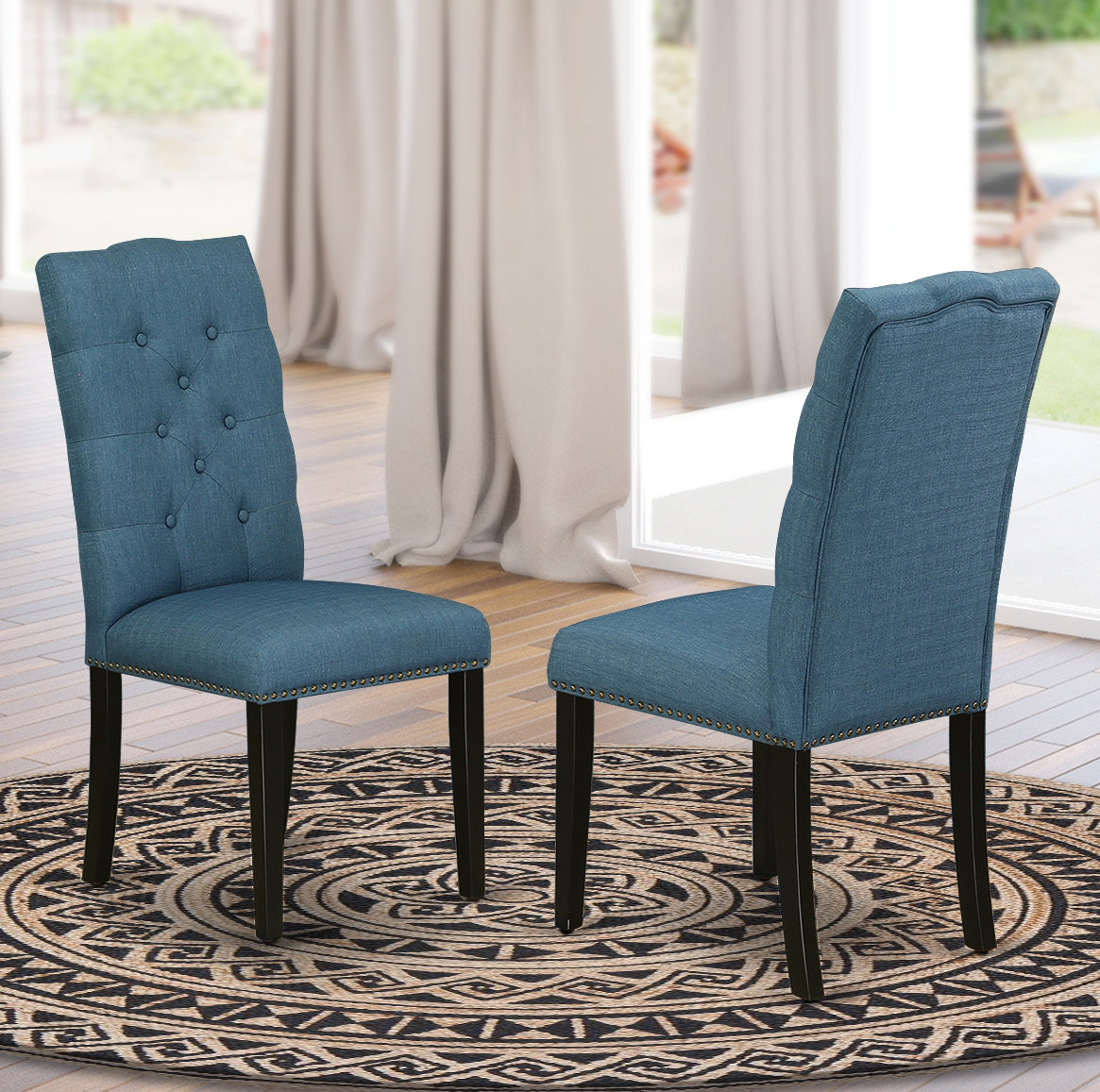 Canora Grey Kelsch Upholstered Solid Wood Button Tufted Side Chair ...