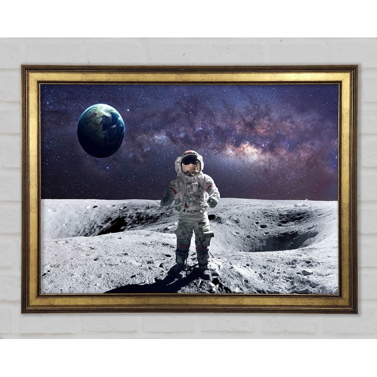Brayden Studio Man On The Moon - Single Picture Frame Art Prints ...