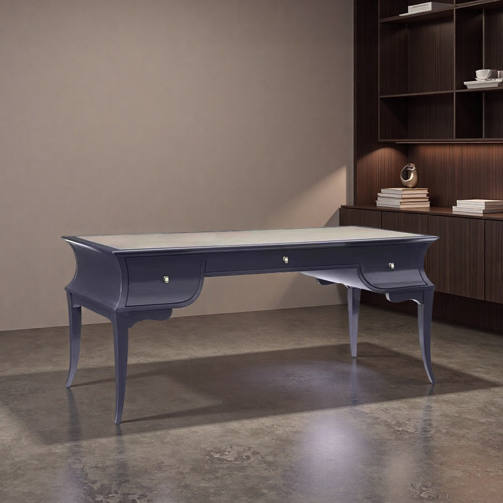 Everly Quinn Modern Simple Three-drawer Storage Writing Desk | Wayfair
