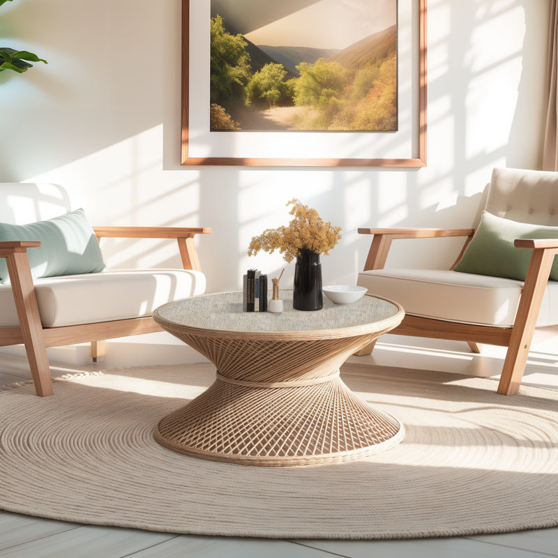 Bay Isle Home™ Curtice Frame Round Rattan Coffee Table & Reviews ...