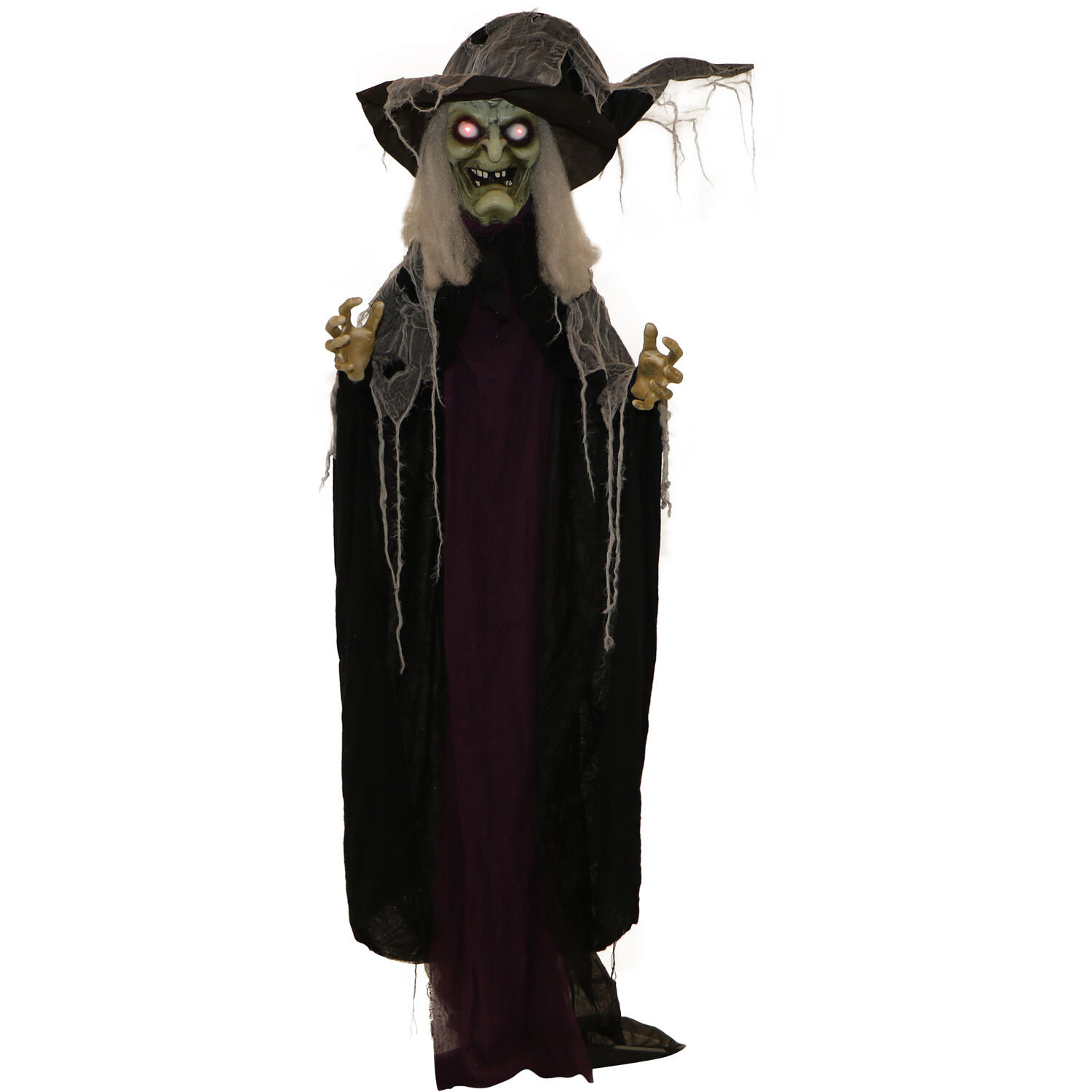 The Holiday Aisle® 6.9 Foot Animated Standing Witch Halloween Props | 5 ...