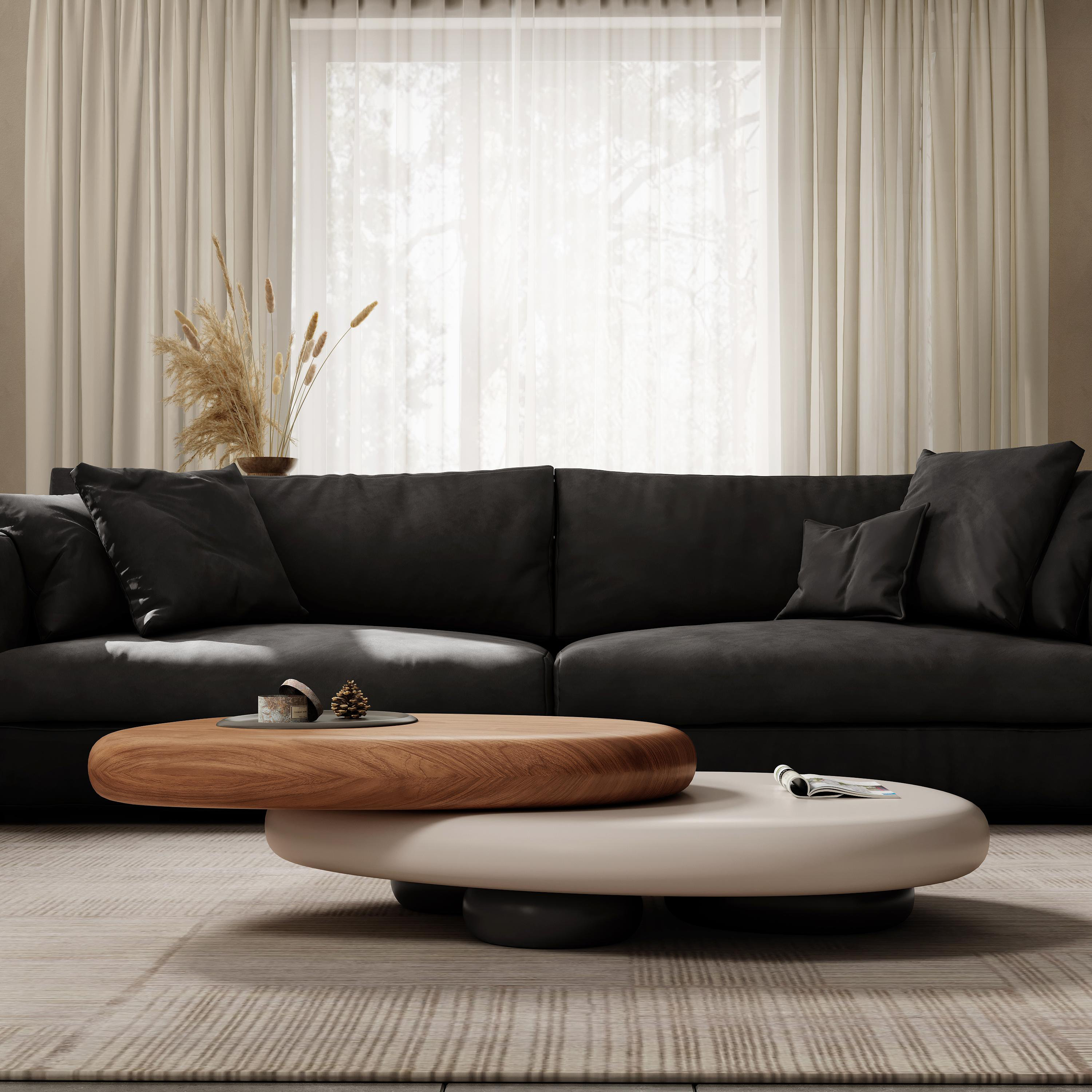 quanrui Modern Pebble-Shaped Coffee Table - Wayfair Canada