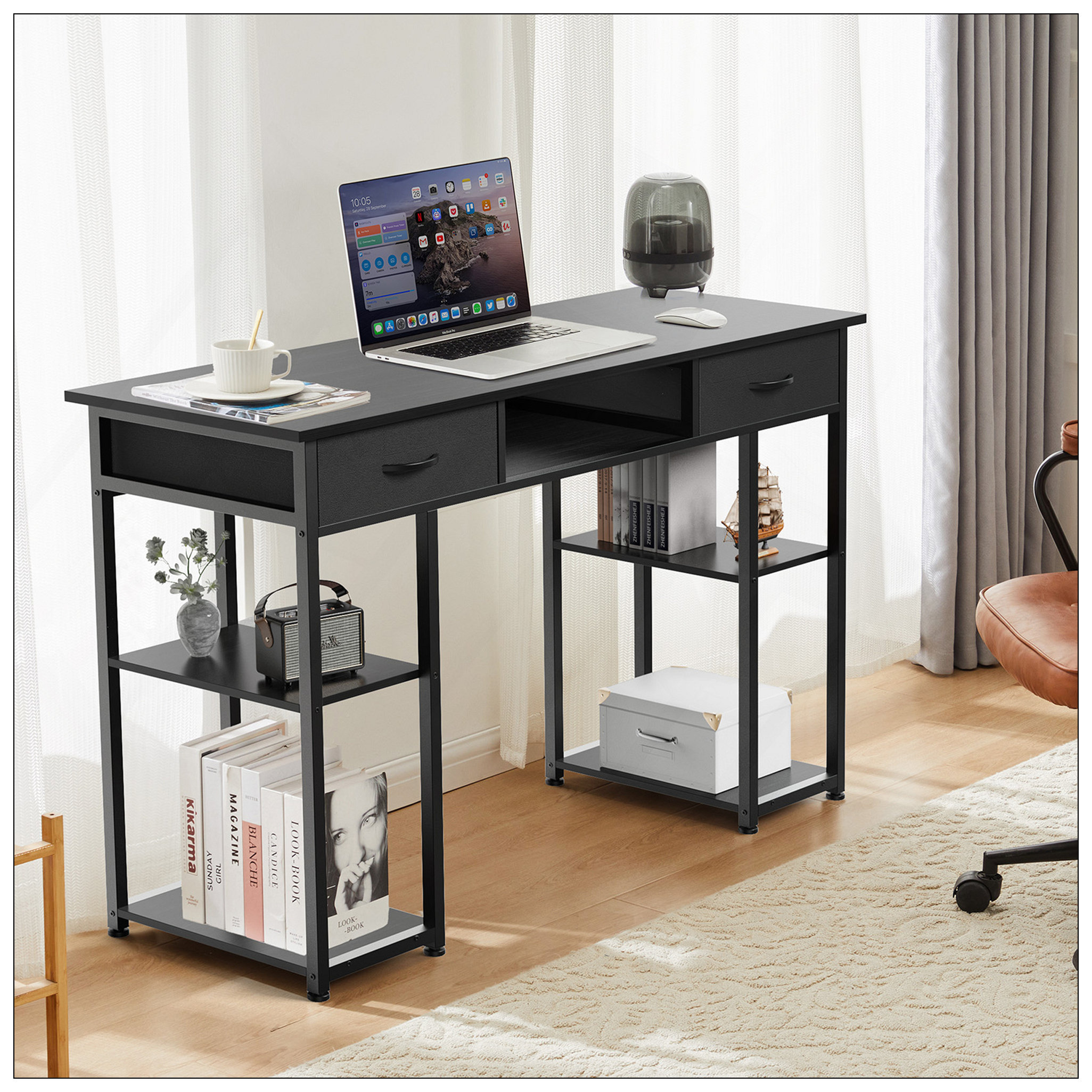 Ebern Designs Versatile Home Office Desk With Advanced Storage And ...