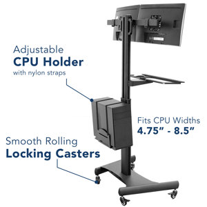 Mount-It! Height Adjustable Mobile PC Workstation for Dual Monitors ...