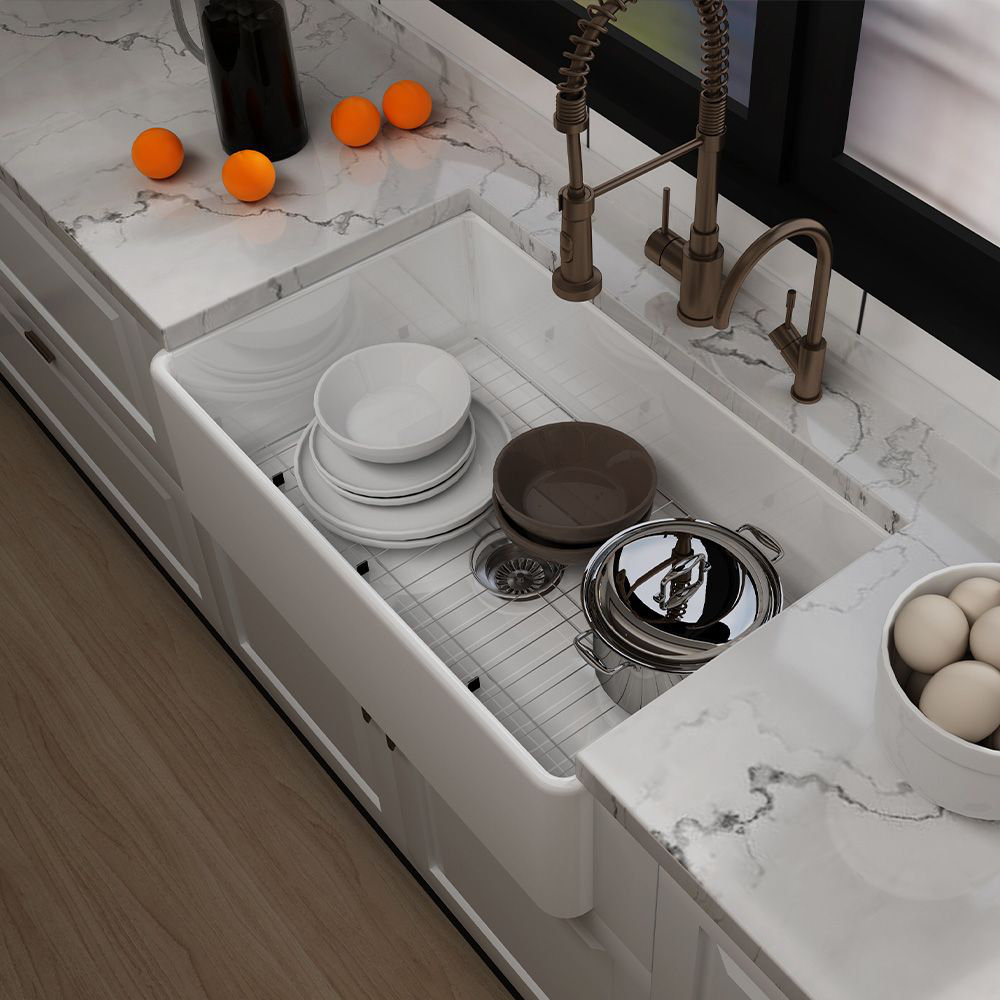 Schnappi Drop-In Single Bowl Fireclay Kitchen Sink | Wayfair