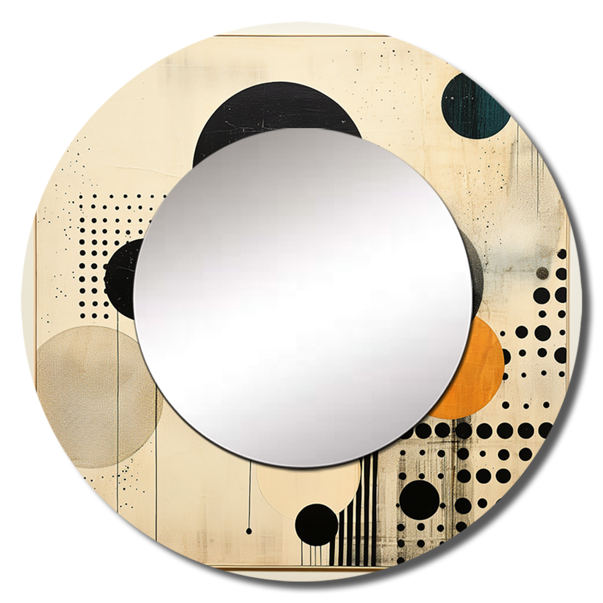 Design Art Grey Yellow Mid Century Minimalist Oasis - Abstract Collages ...