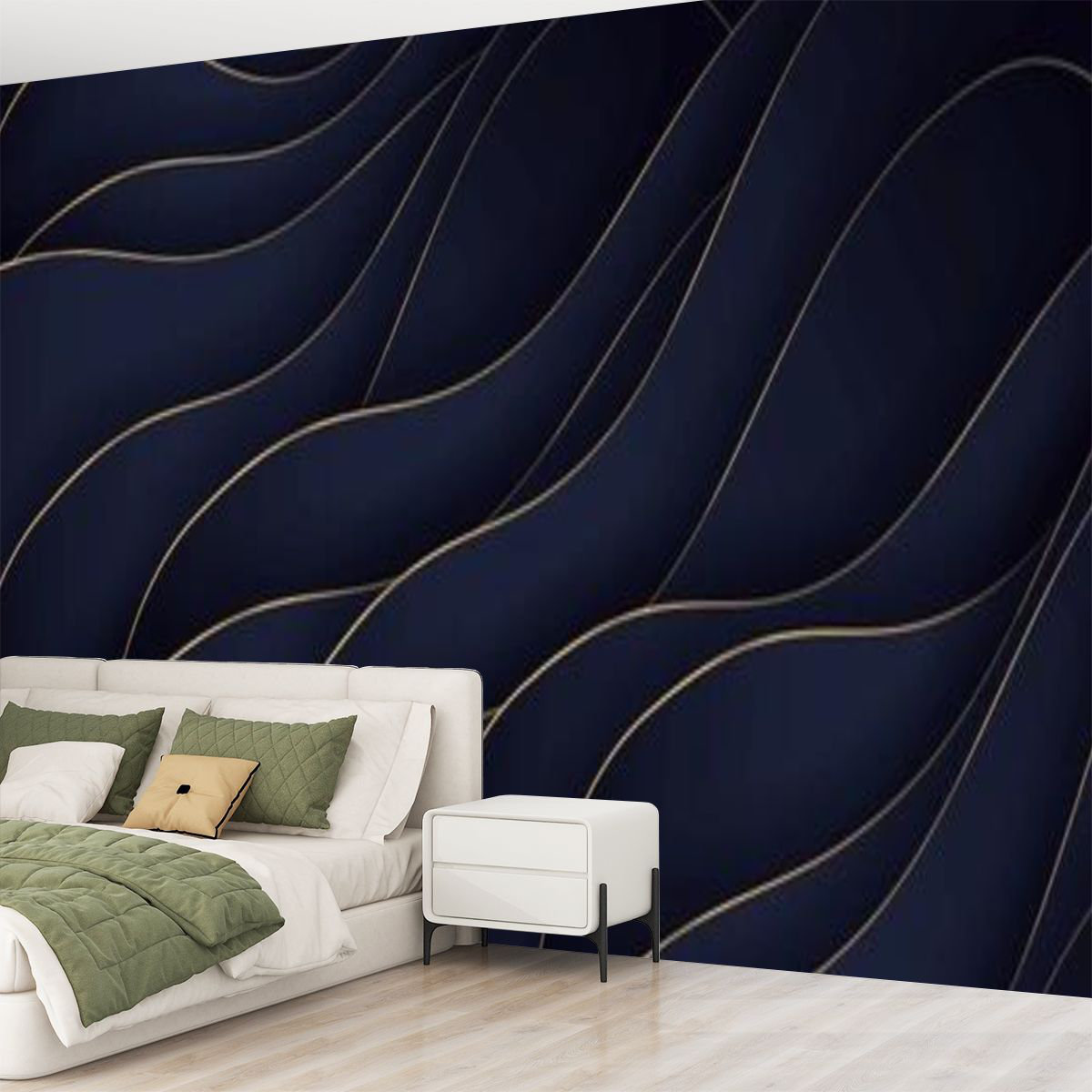 Ivy Bronx Peel and Stick Canvas Wallpaper Wall Mural Luxury paper cut ...