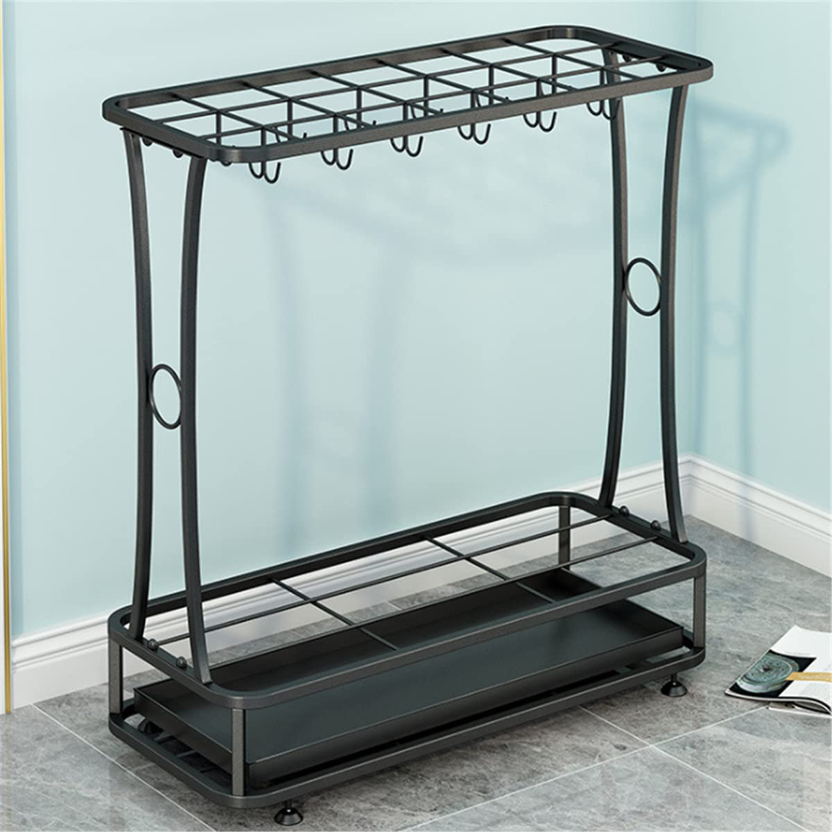 Rebrilliant Umbrella Rack Stand,21-Slots Umbrella Holder With Removable ...