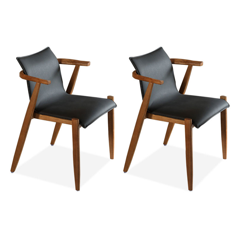 Mont Bike Solutions 19.69" Solid back arm Chair(Set of 2) | Wayfair