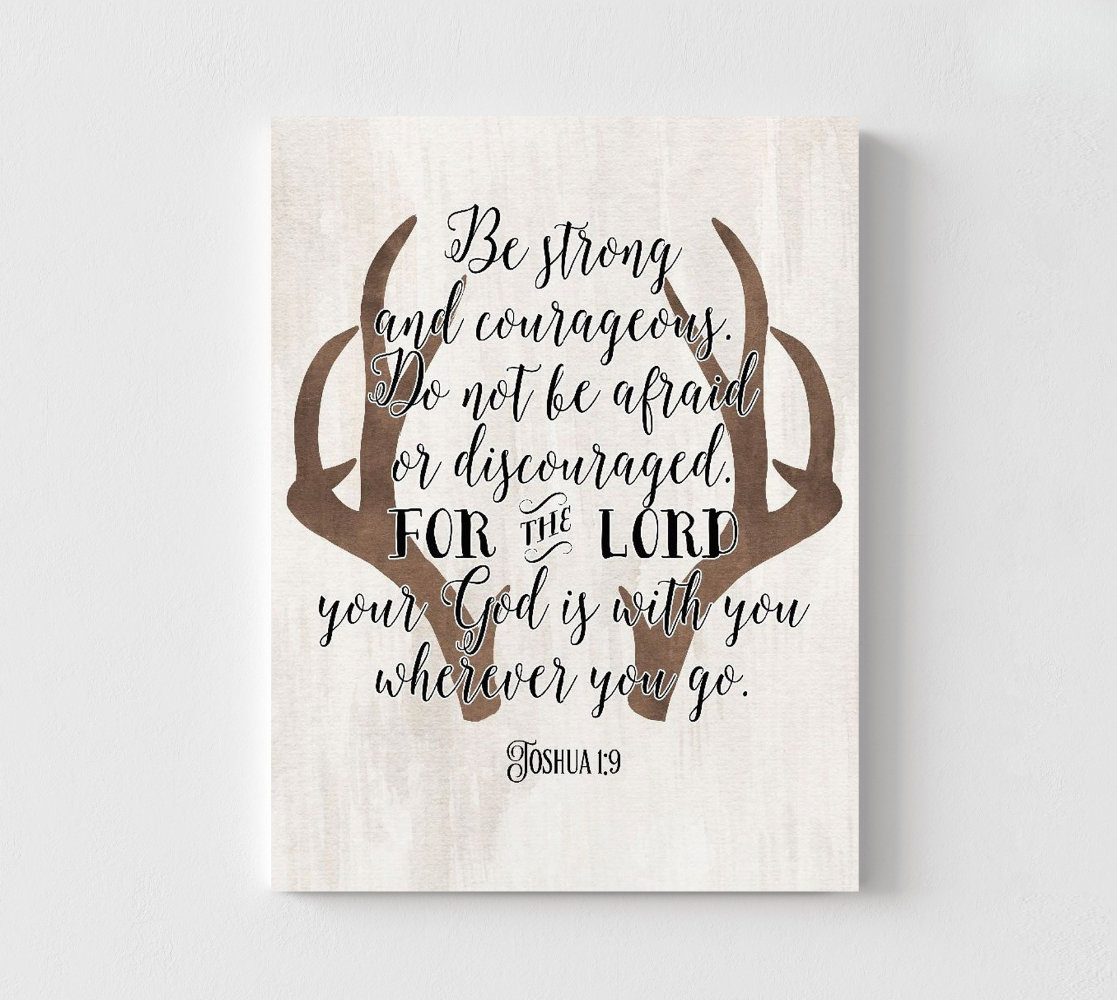WeFrameArt Be Strong Quote, God Is With You Print, Joshua Bible Verse ...