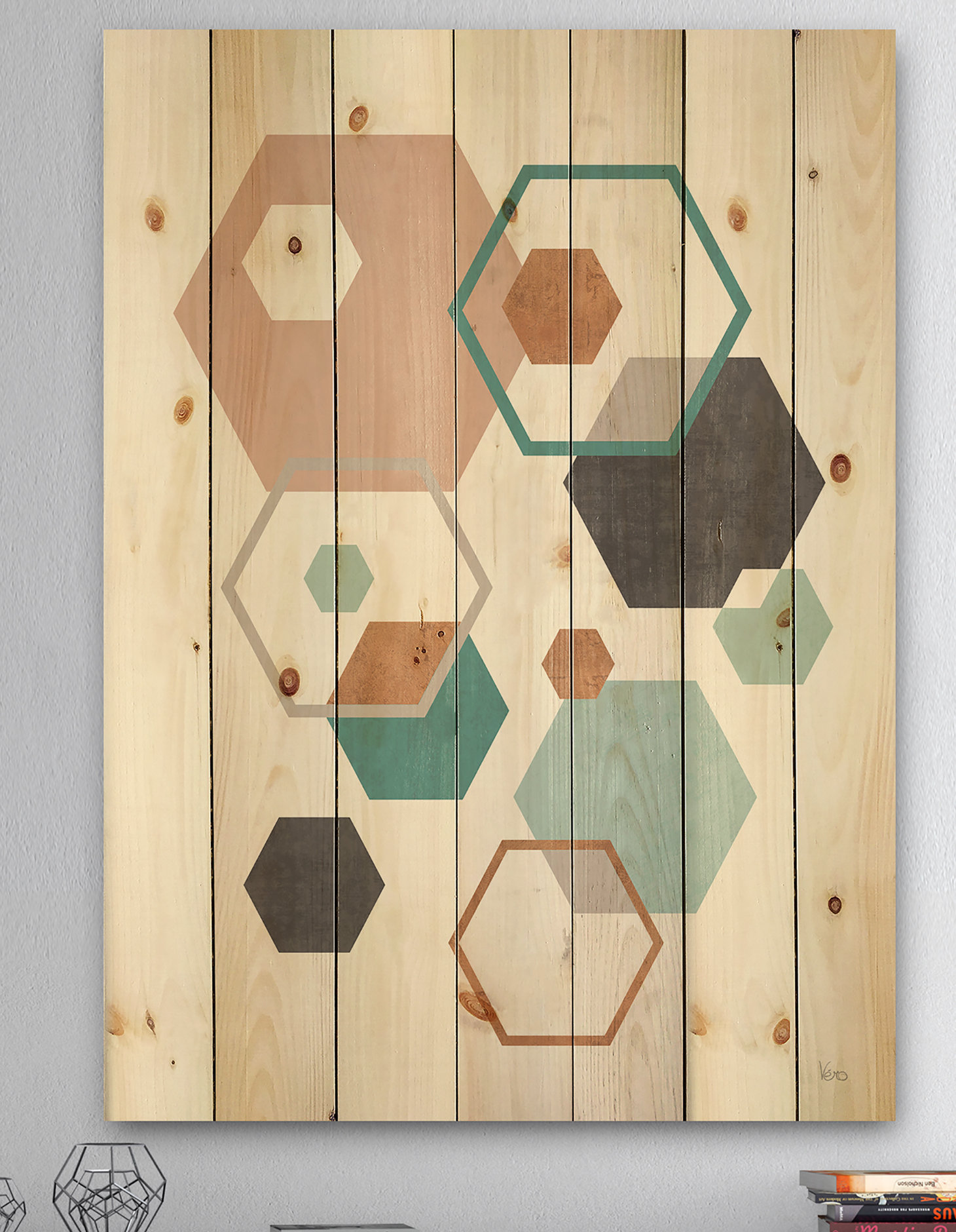 East Urban Home Geometric Hexagons Pattern VII - Transitional Print on ...