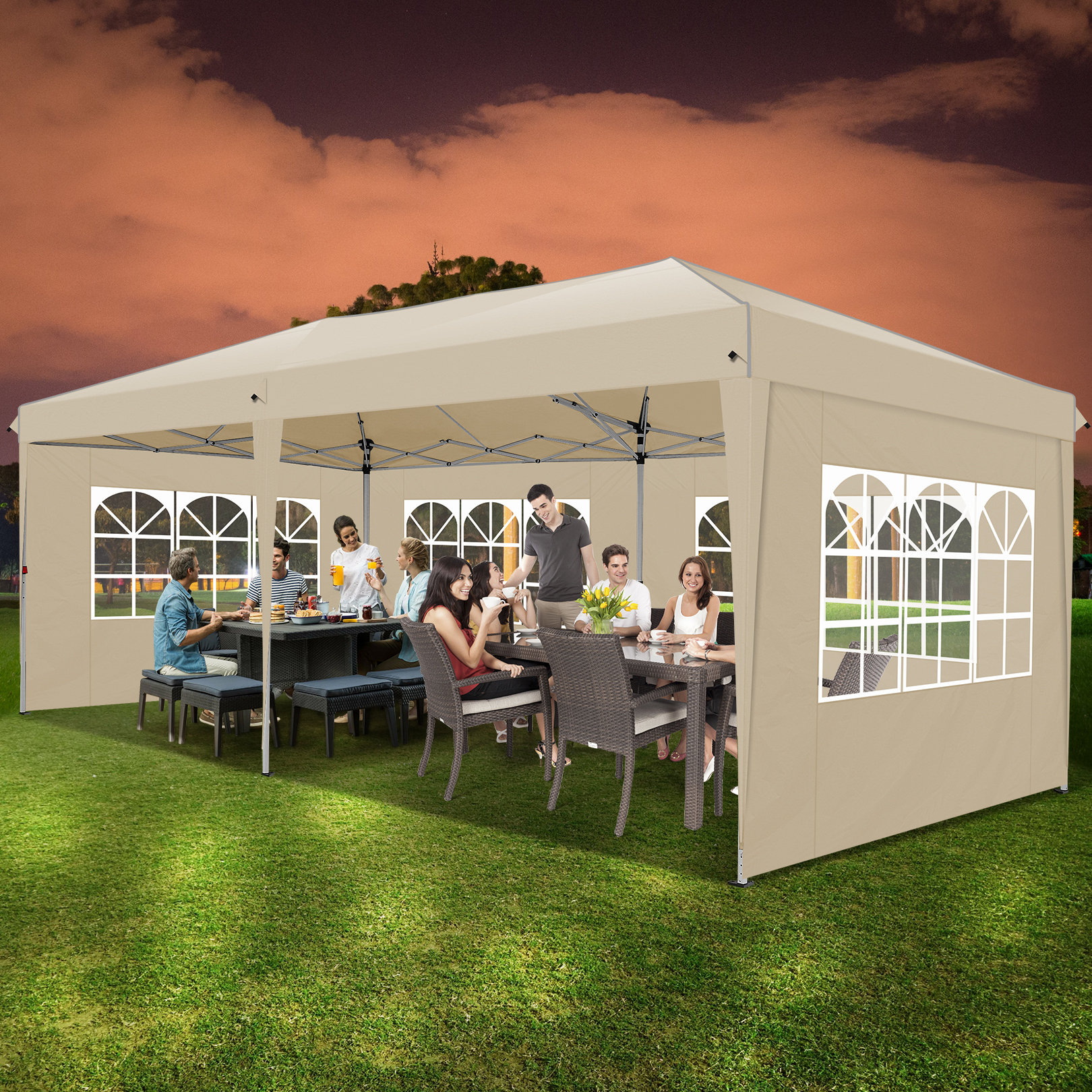 Cobizi 10x20 Pop up Canopy with Sidewalls, One Push Outdoor Tents | Wayfair