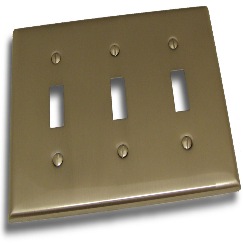 Residential Essentials 3-Gang Toggle Light Switch Wall Plate | Wayfair