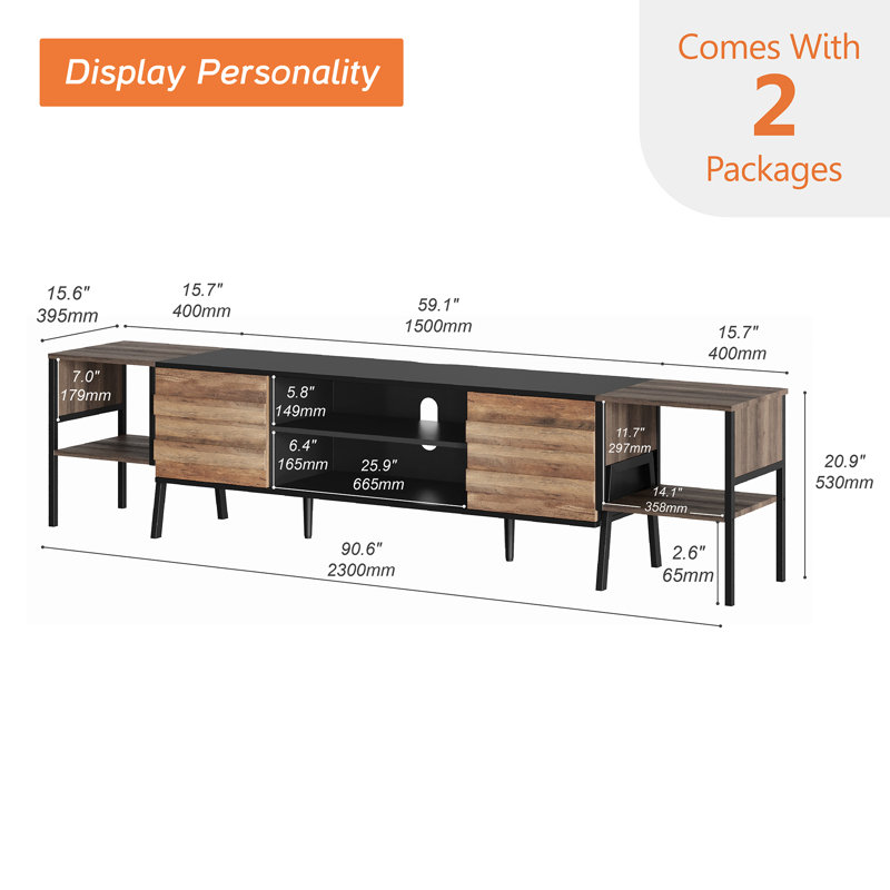 17 Stories 100'' Media Console | Wayfair