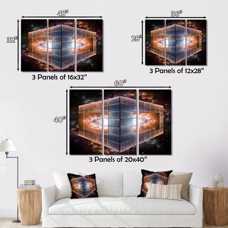 DesignArt Block Universe Theory Space Galaxy I On Canvas 3 Pieces Print ...