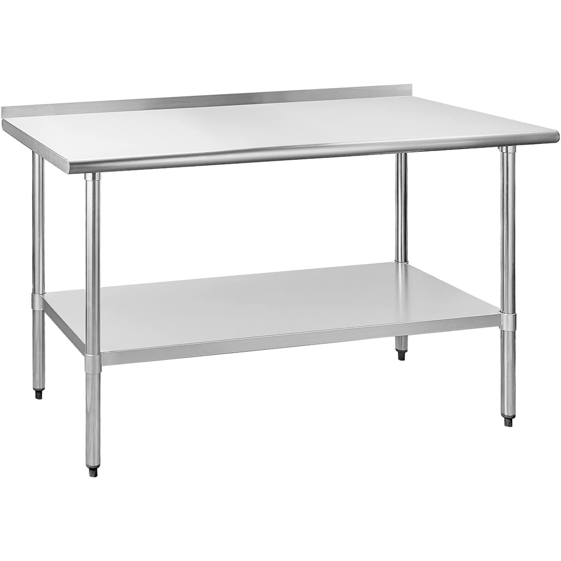 DAMALU Stainless Steel Table Metal Prep Table with Backsplash ...