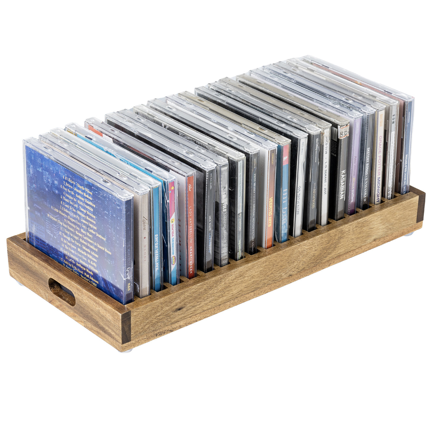 Millwood Pines Acacia Wood Media Cd Storage Rack | Wayfair