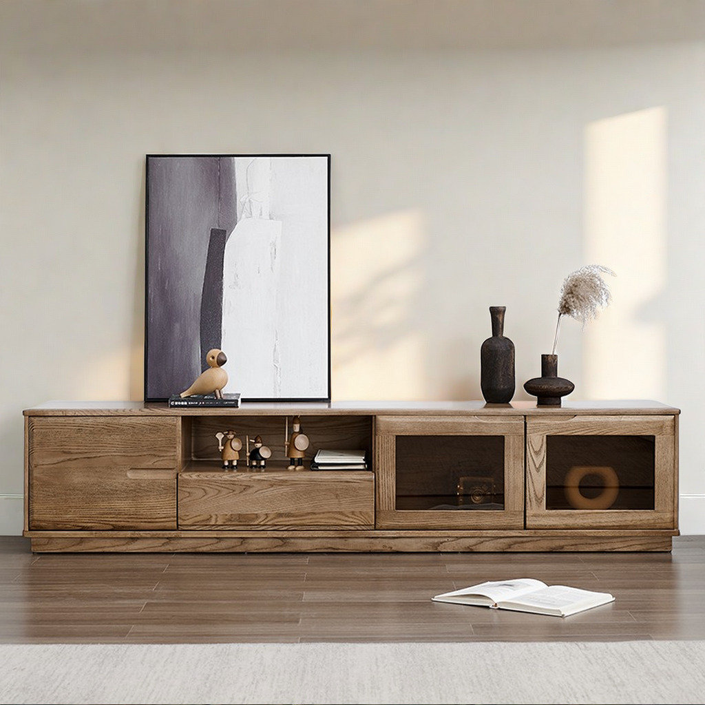 moonlight design Nordic Solid Wood TV Stand Solid Wood 78.74'' W ...