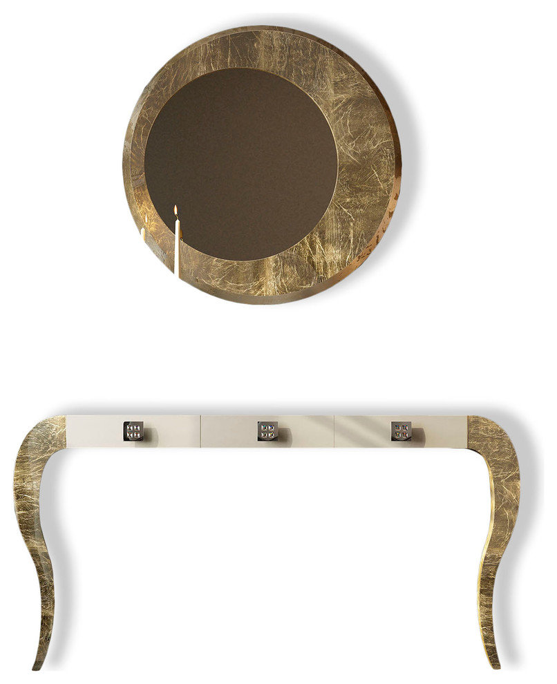 Hispania Home Saphire Console Table and Mirror Set | Wayfair