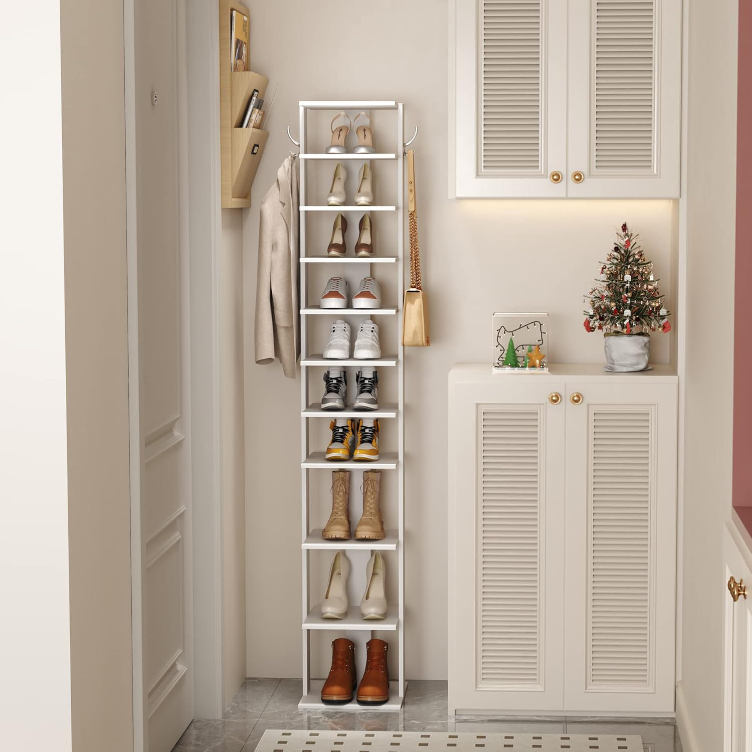 Hokku Designs 10-Tier Vertical Shoe Rack, Corner Shoe Tower - Wayfair ...