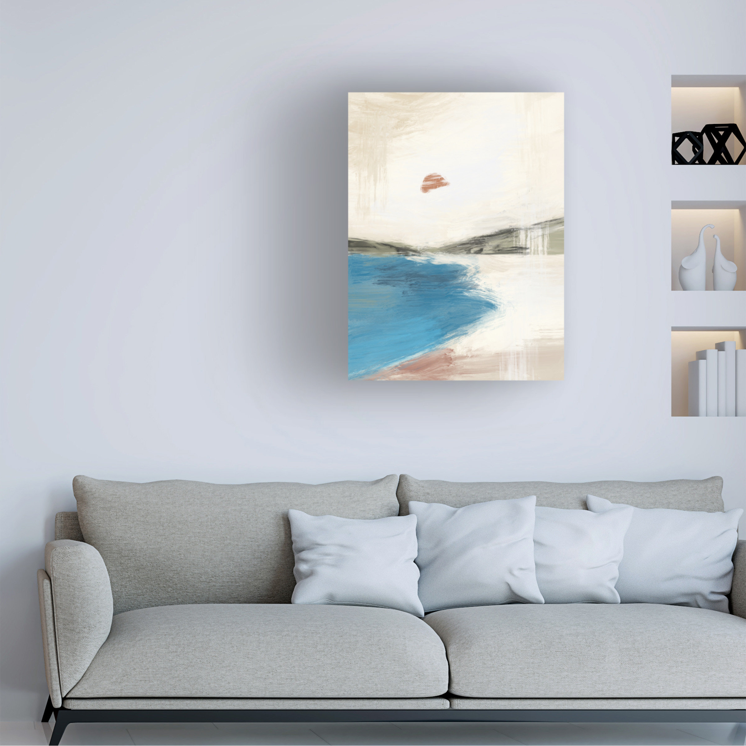 Ebern Designs Little Dean Abstract Lagoon Canvas Art | Wayfair