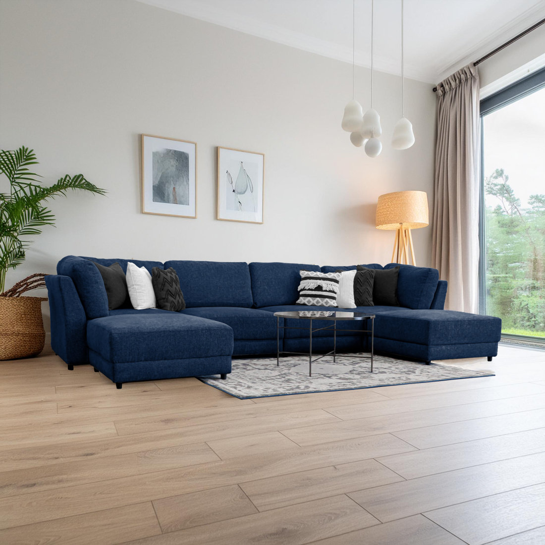 Hokku Designs Modern Sofa Summit Modular Sectional 6 Seat Configuration ...