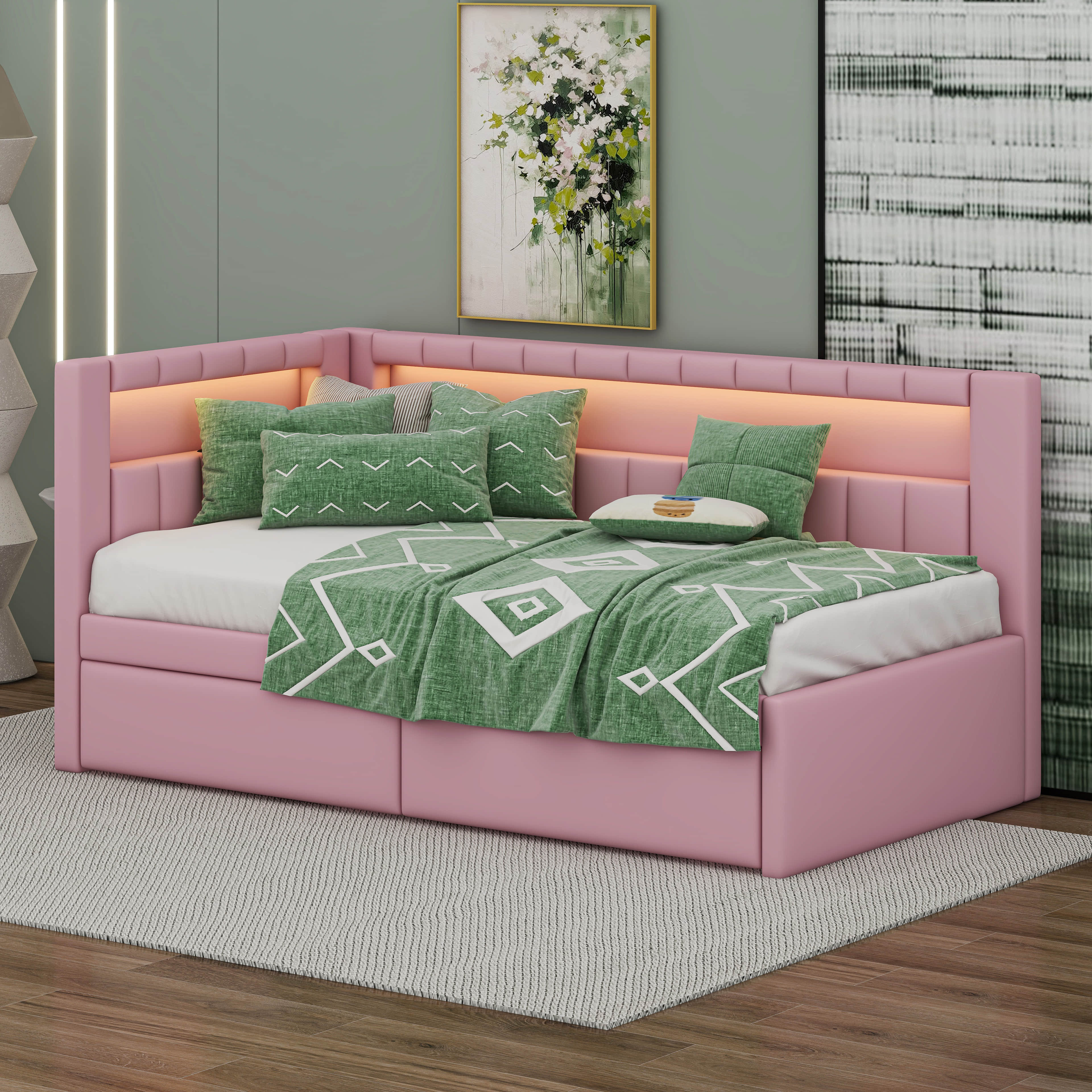 Cosmic L-Shaped Daybed With USB Ports And 2 Storage Drawers - Wayfair ...