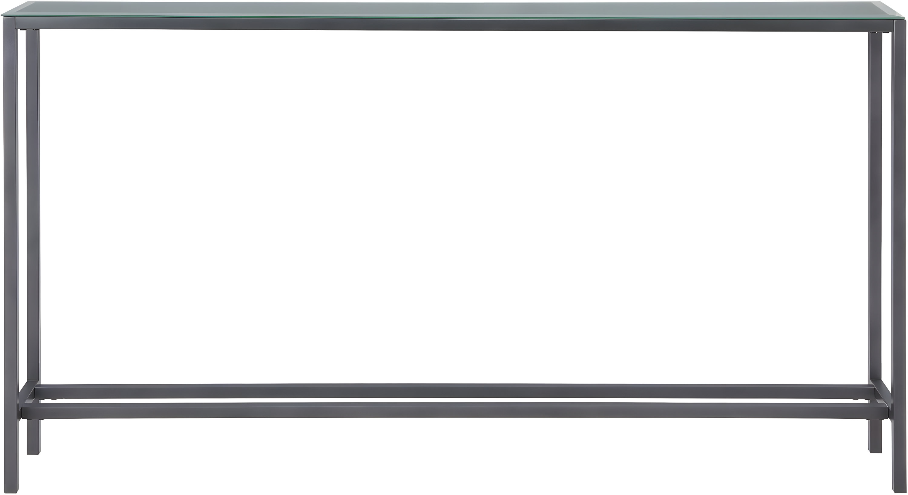 17 Stories Gunmetal Gray Narrow Mirrored Console Table - 56 Inch Sleek ...
